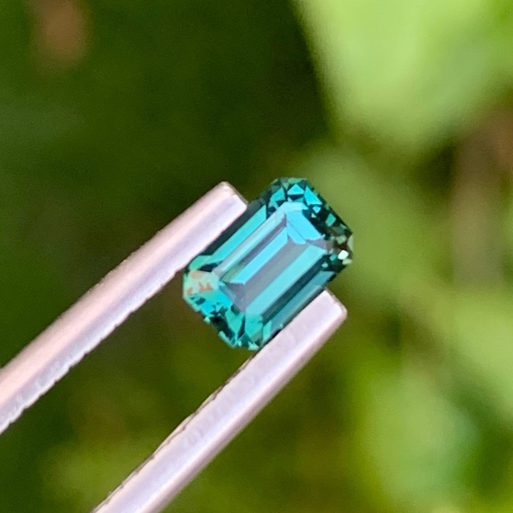 Bright Blue Tourmaline 1.45 carats Emerald Cut Natural Afghani Gemston ...