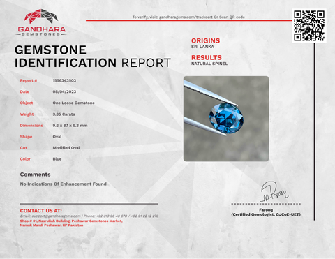 Outstanding Deep Blue Spinel Gemstone | Loose Gemstone – Gandhara Gems